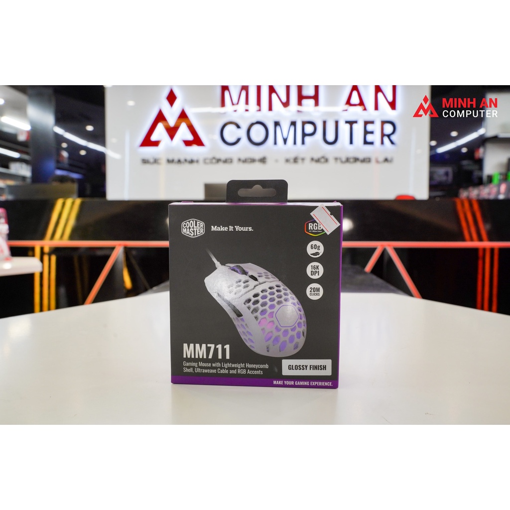 Chuột máy tính Cooler Master MM711 White Glossy | Shopee Việt Nam
