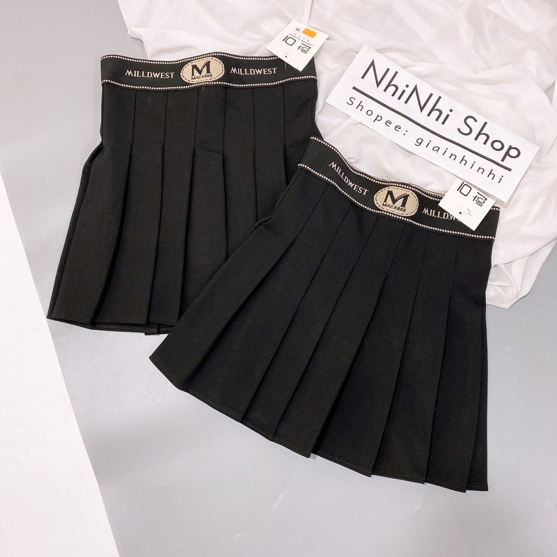 Chân váy xòe xếp ly chất Umi dày dặn, Chân váy cạp chun có lót quần ...