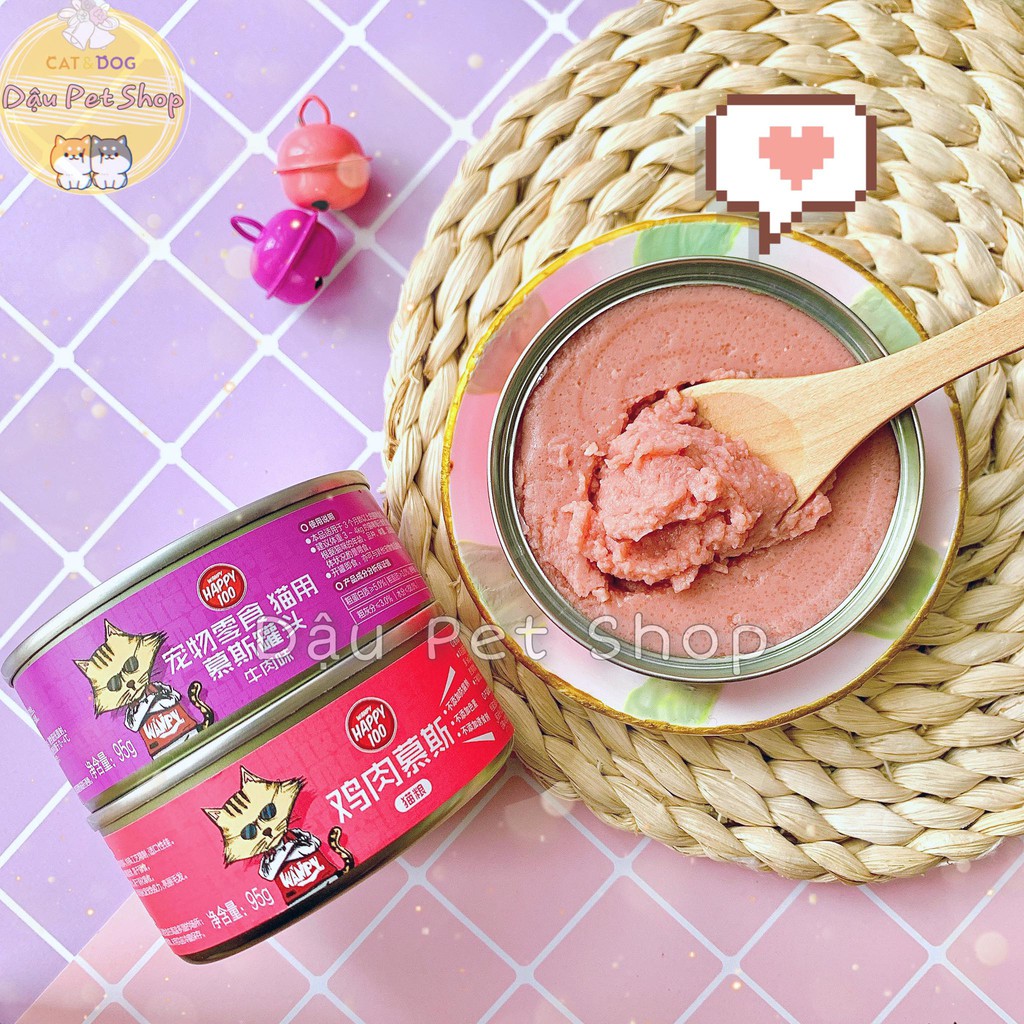 Pate Wanpy Happy 100 dạng lon 95g cho mèo | Shopee Việt Nam