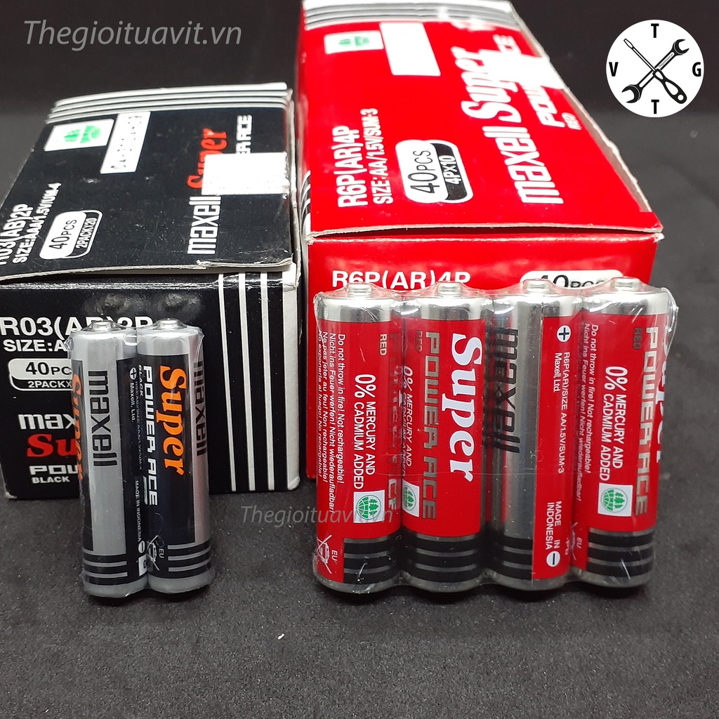 Hộp 40 viên Pin đũa pin tiều MAXELL AA/AAA 1.5V chính hãng | Shopee ...