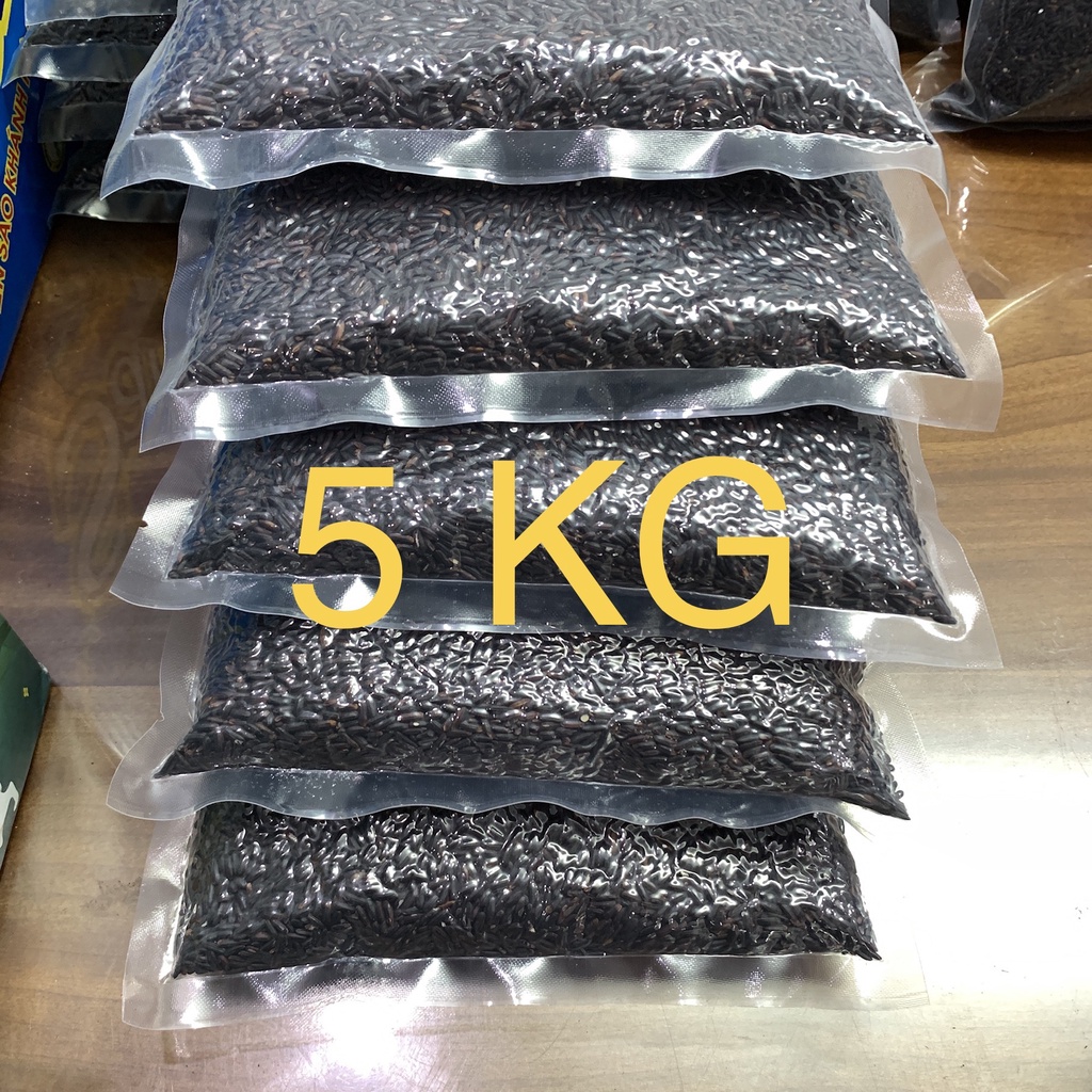 Gạo Nếp Than 5kg hút chân không - Dùng làm sữa chua nếp cẩm, cơm ruou nếp, rang lên làm nước ...