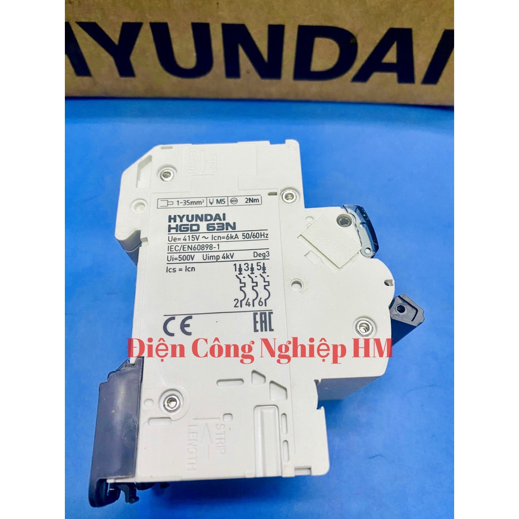 Mua Aptomat Át tô mát tép 3 Pha Hyundai dòng 6A - 63A Hàng Chính Hãng, Cầu dao điện MCB 3P ...