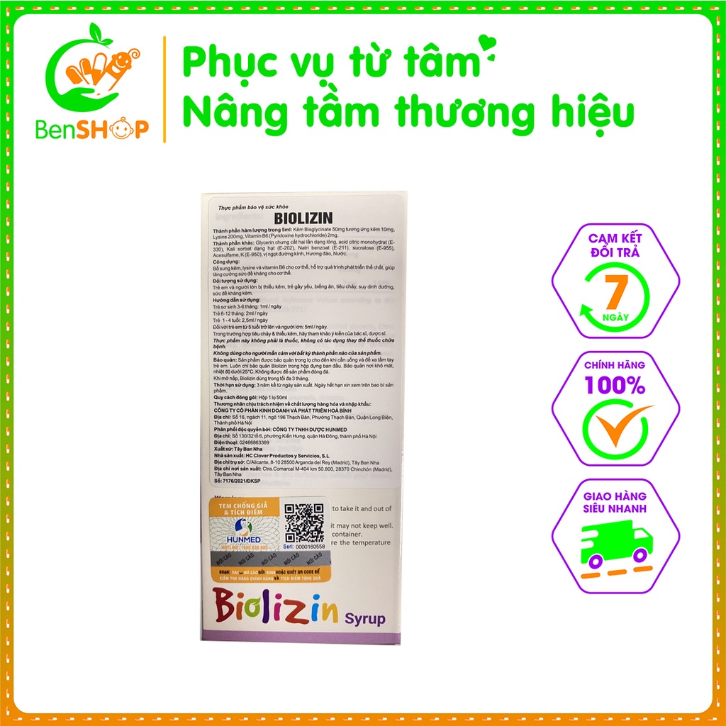Mua Biolizin Kẽm Zinc Lysine Cho Bé Biếng Ăn, Bổ Sung Vitamin B6 Siro ...