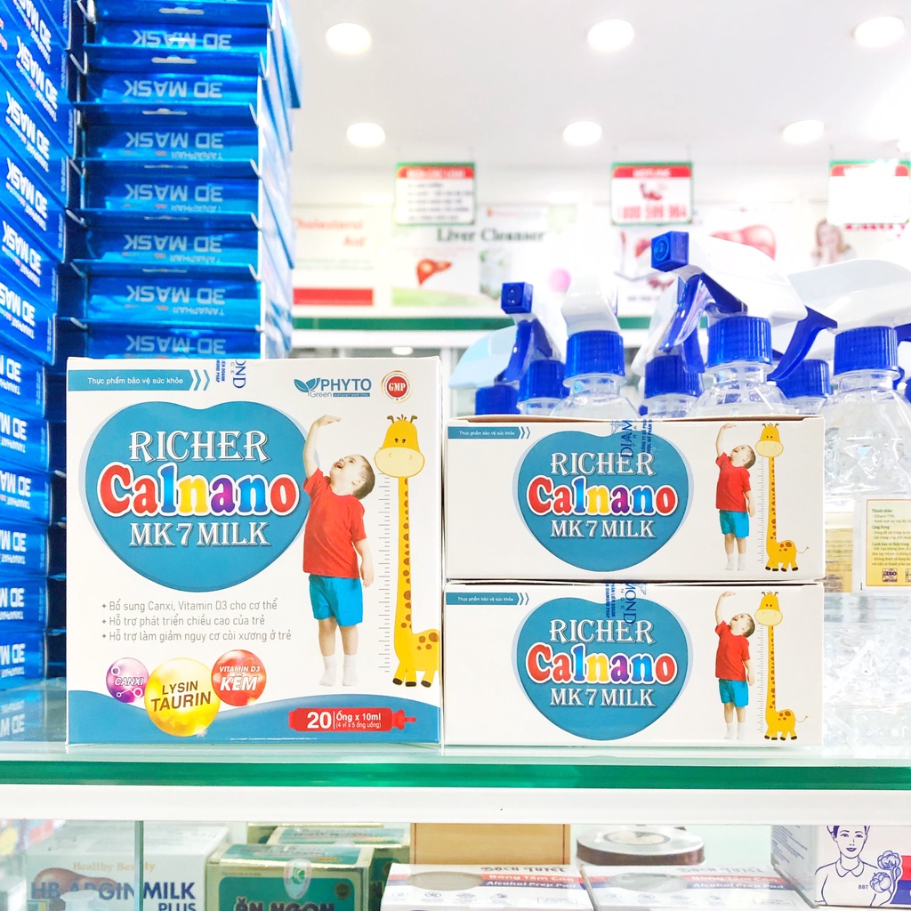 RICHER CALNANO MK7 MILK - Bổ sung nano canxi sữa vitamin D3 MK7 dạng ...