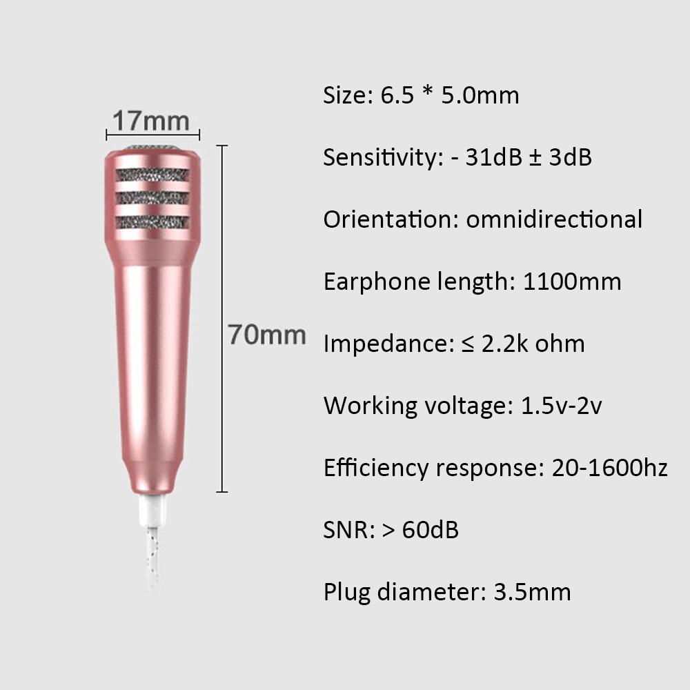 Portable 3.5mm Stereo Mic KTV Karaoke Mini Microphone Mobile Phone ...