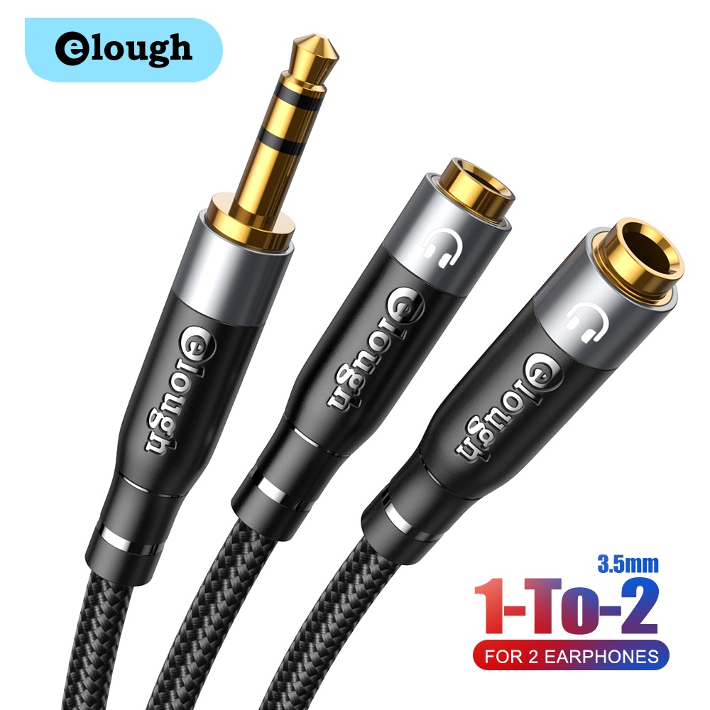Mua Dây cáp âm thanh Elough AUX chuyển cổng 3.5mm sang 2 lỗ cắm đa năng ...