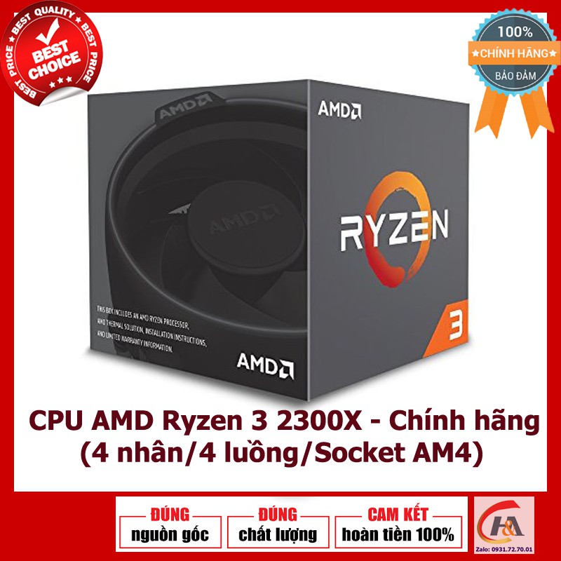 Bộ vi xử lý CPU AMD Ryzen 3 2300X (3.5GHz turbo up to 4.0GHz, 4 nhân 4 ...
