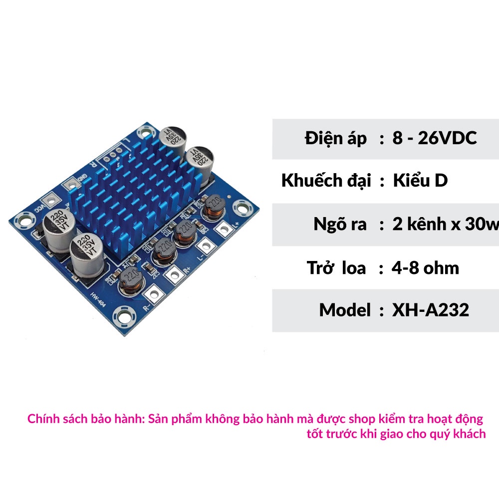 Mua Mạch khuếch đại âm thanh XH-A232 2 kênh x 30W giá rẻ nhất | TecKi.Vn