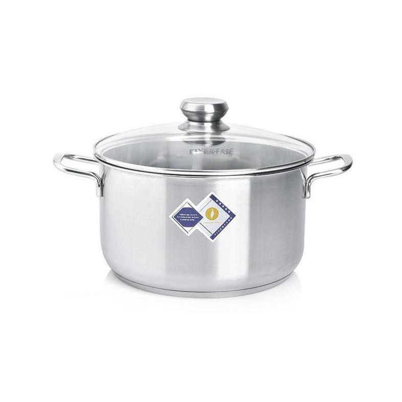 Nồi inox 3 đáy inox 430 FiveStar Standard nắp kính ( 16cm) | Shopee ...