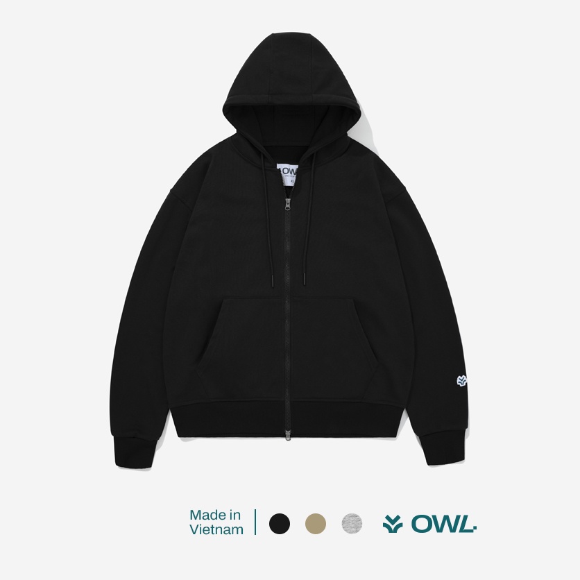 Mua OWL BRAND® LOGO FULL-ZIP HOODIE - Áo khoác nỉ có mũ màu / Đen giá ...