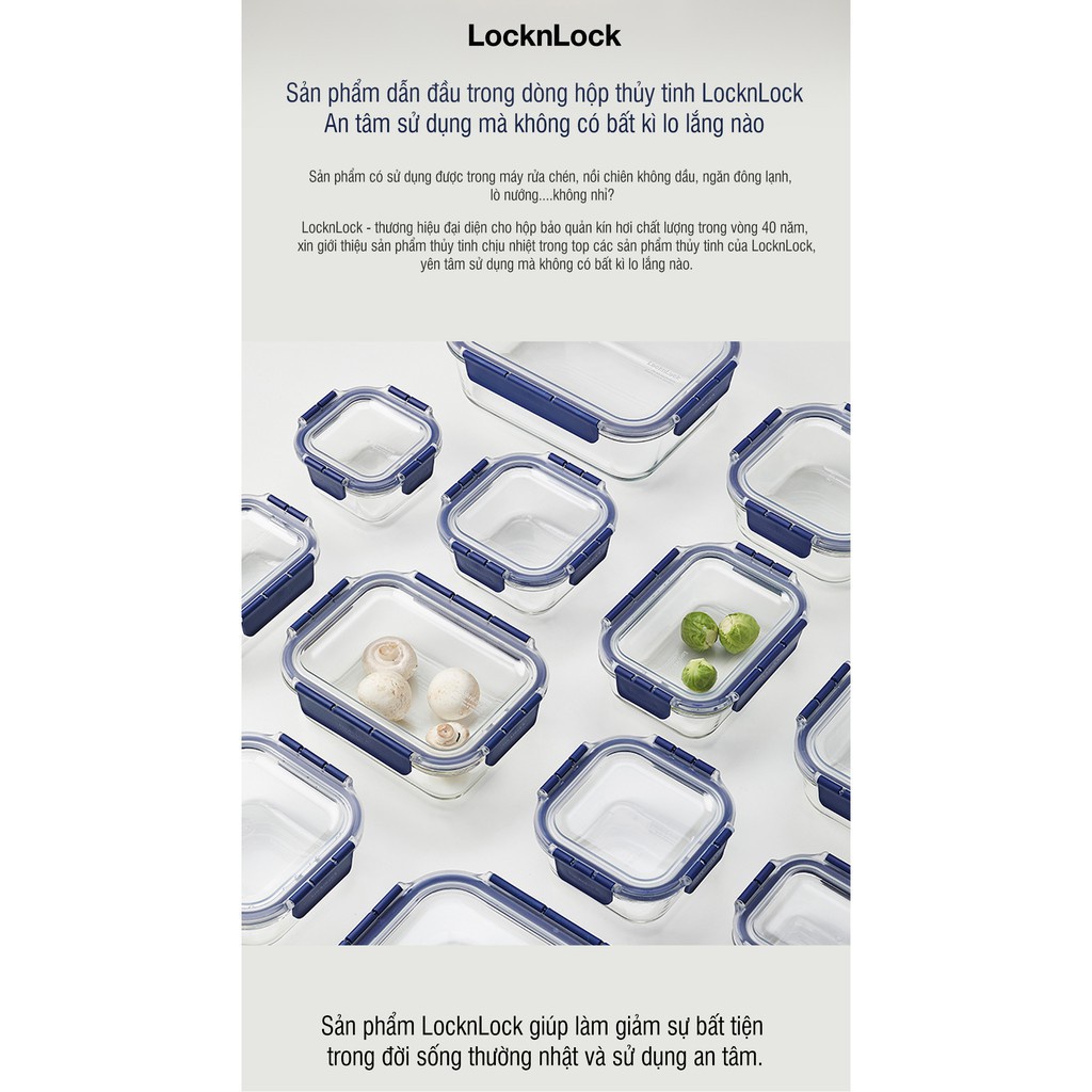 Mua Hộp thuỷ tinh LocknLock Top Class LBG chịu nhiệt, nhiều size có nắp ...