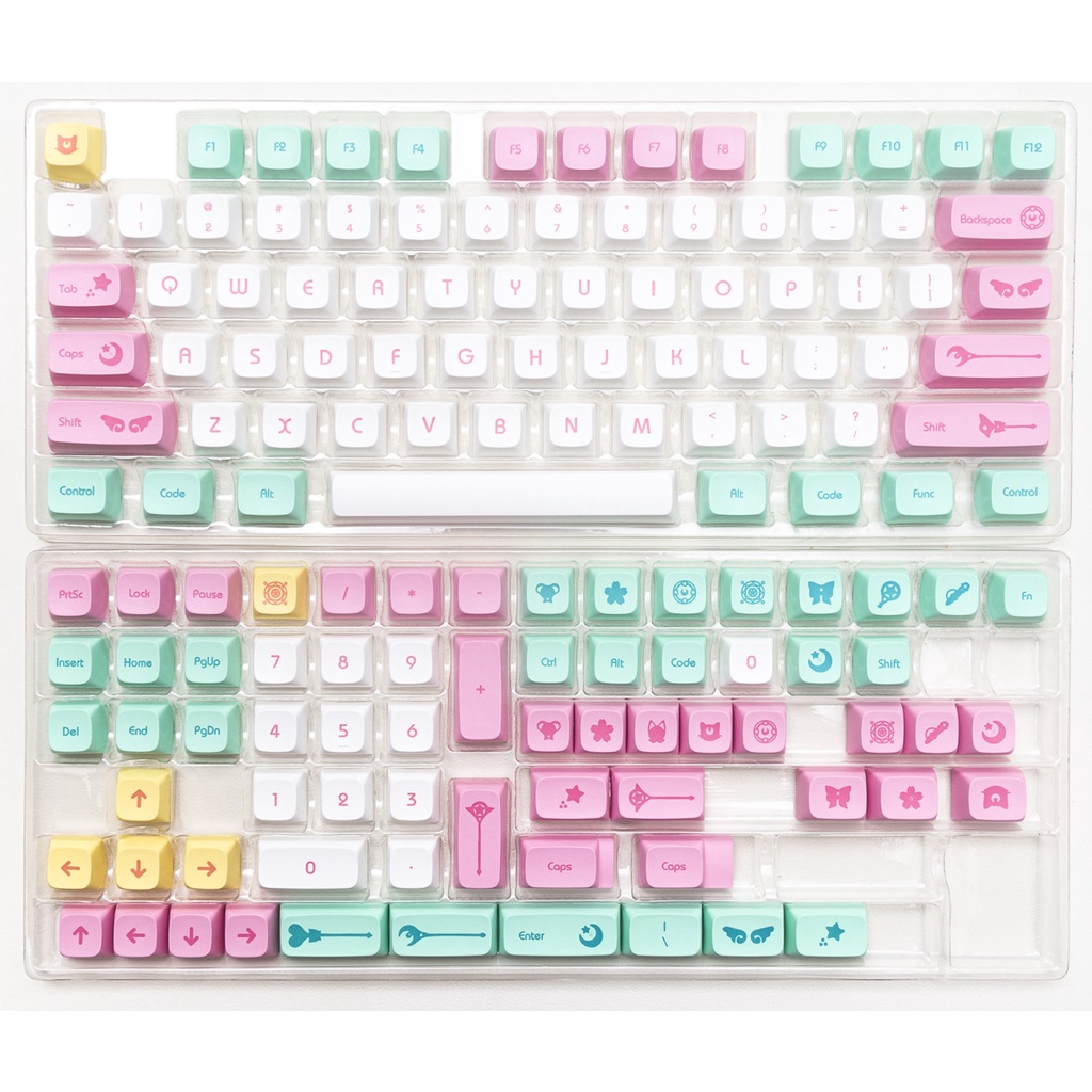 143 Phím Magical Girl Keycaps XDA Profile Màu Hồng PBT DYE SUB Bàn Phím ...