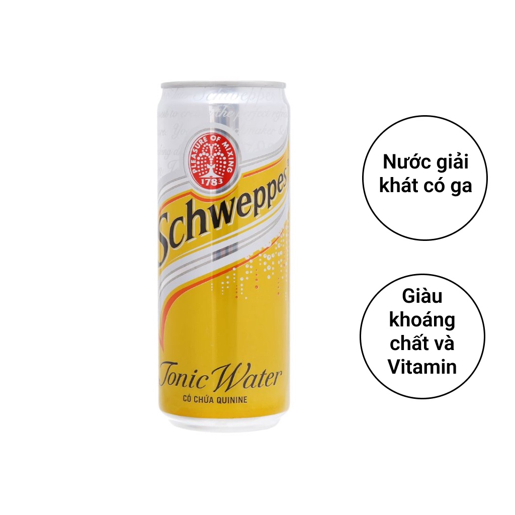 Mua Thùng 24 lon nước giải khát có gas Schweppes Tonic 330ml / Lốc 6 ...