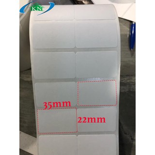Giấy in tem nhiệt, decal nhiệt 2 tem 35x22 (khổ 70x22mm) có 2400 tem ...