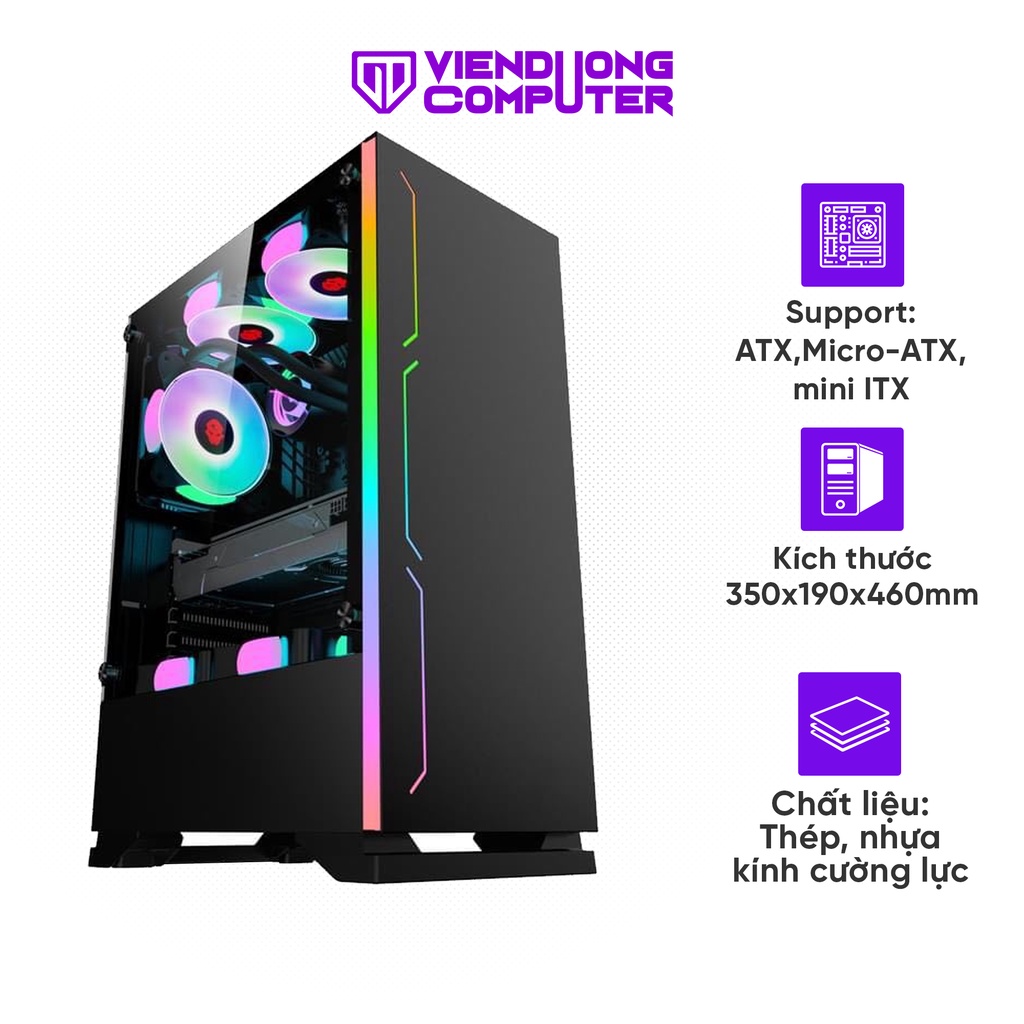 Mua Vỏ Case máy tính Cesar Snow Đen/Trắng mặt bên cường lực Viễn Dương ...