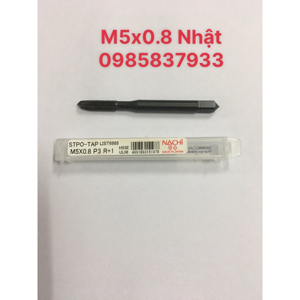 Mũi taro ren M5 x 0.8 mm Nachi Nhật dùng tạo ren lỗ an toàn hiệu quả dễ ...