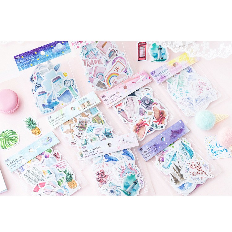 Mo Card - Sticker DIY sáng tạo chủ đề du lịch (40 miếng) | Shopee Việt Nam