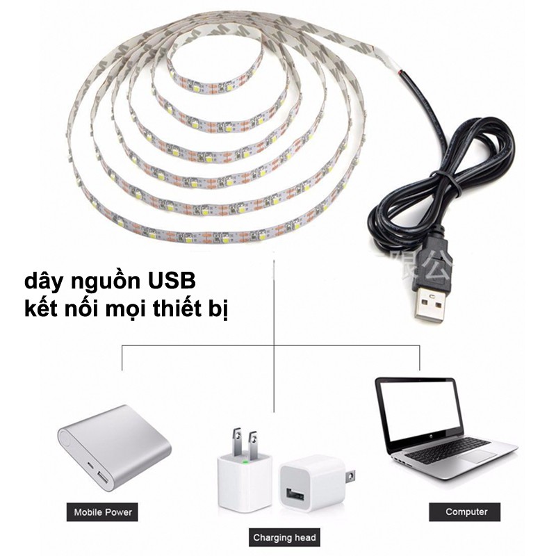 Mua Cuộn Dây LED USB 5V dài 2 mét Dán sau Tivi, Tủ quần áo các loại giá rẻ nhất | TecKi.Vn