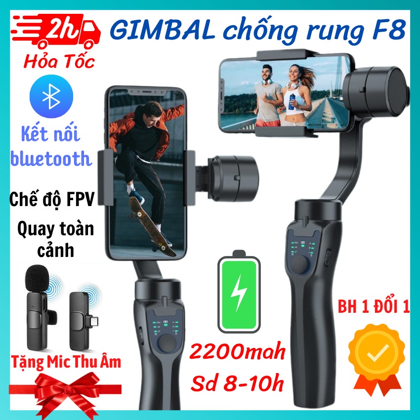 Mua Gimbal chống rung cho điện thoại F8, Tay cầm chống rung khi chụp ảnh, Gậy quay phim dựng ...