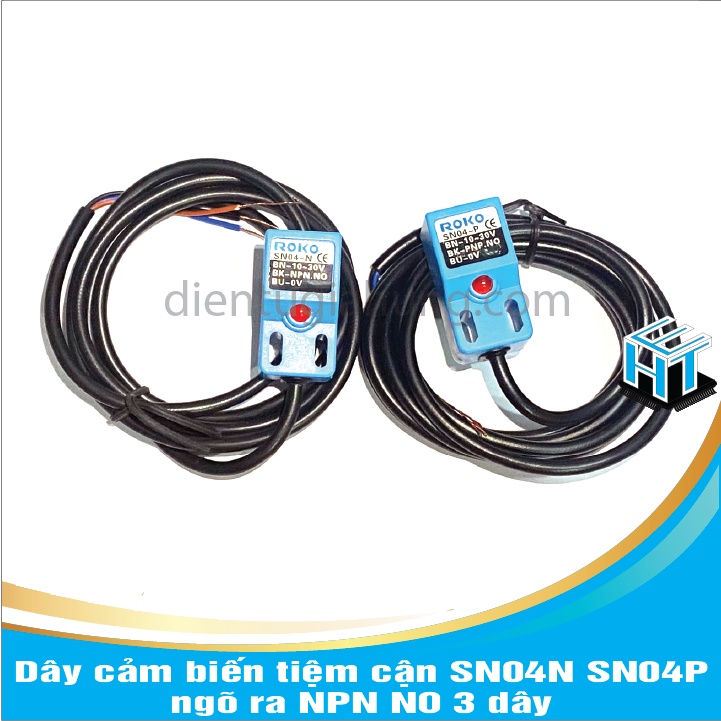Dây cảm biến tiệm cận SN04N SN04P ngõ ra NPN PNP NO 3 dây màu xanh ...