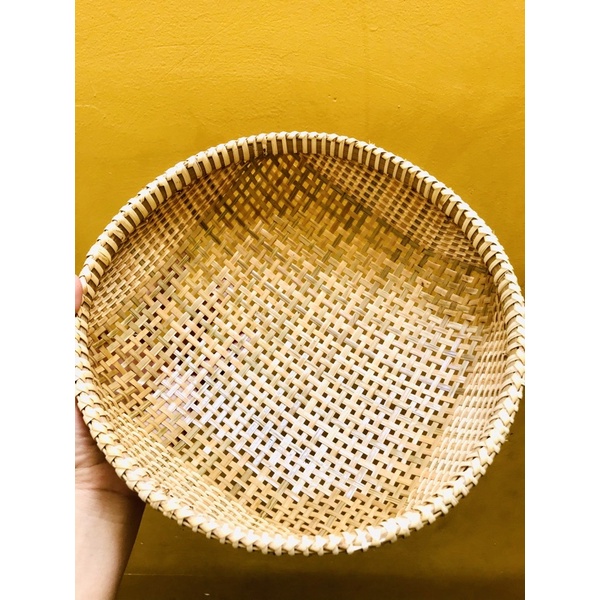 Rổ tre Bao La đan cật/vỏ tre, rổ tre đan thưa đựng rau củ, hoa quả ...