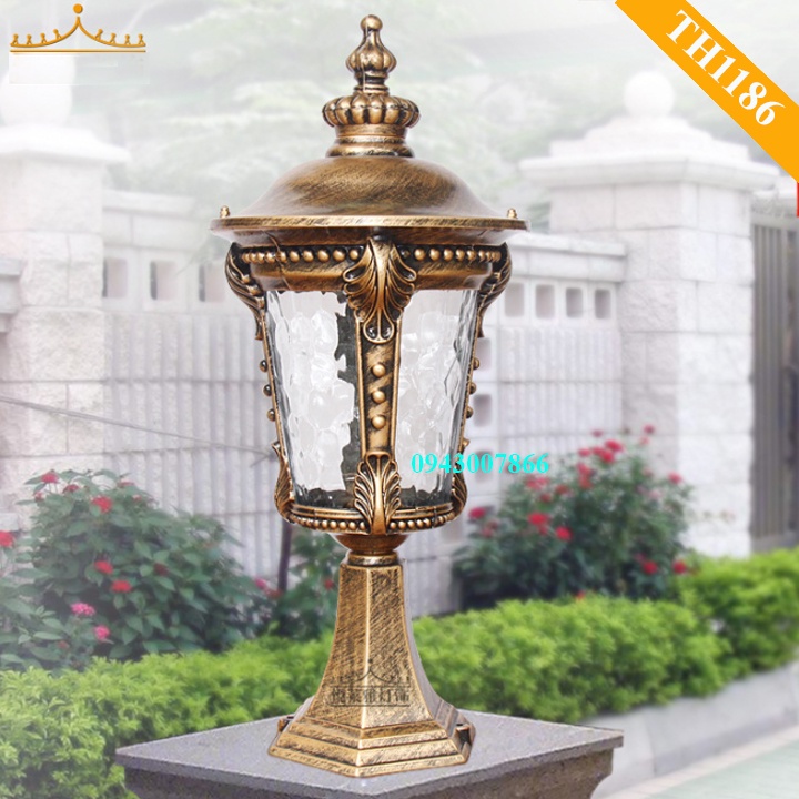 Đèn trụ cổng, ngoài trời, trong nhà trang trí cột cổng nhôm mạ đồng ...