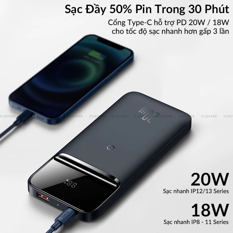 Mua Pin Dự Phòng 10000mah Baseus Magnetic Wireless Quick Charging Sạc Nhanh Pd 20w Sạc Không Dây ...