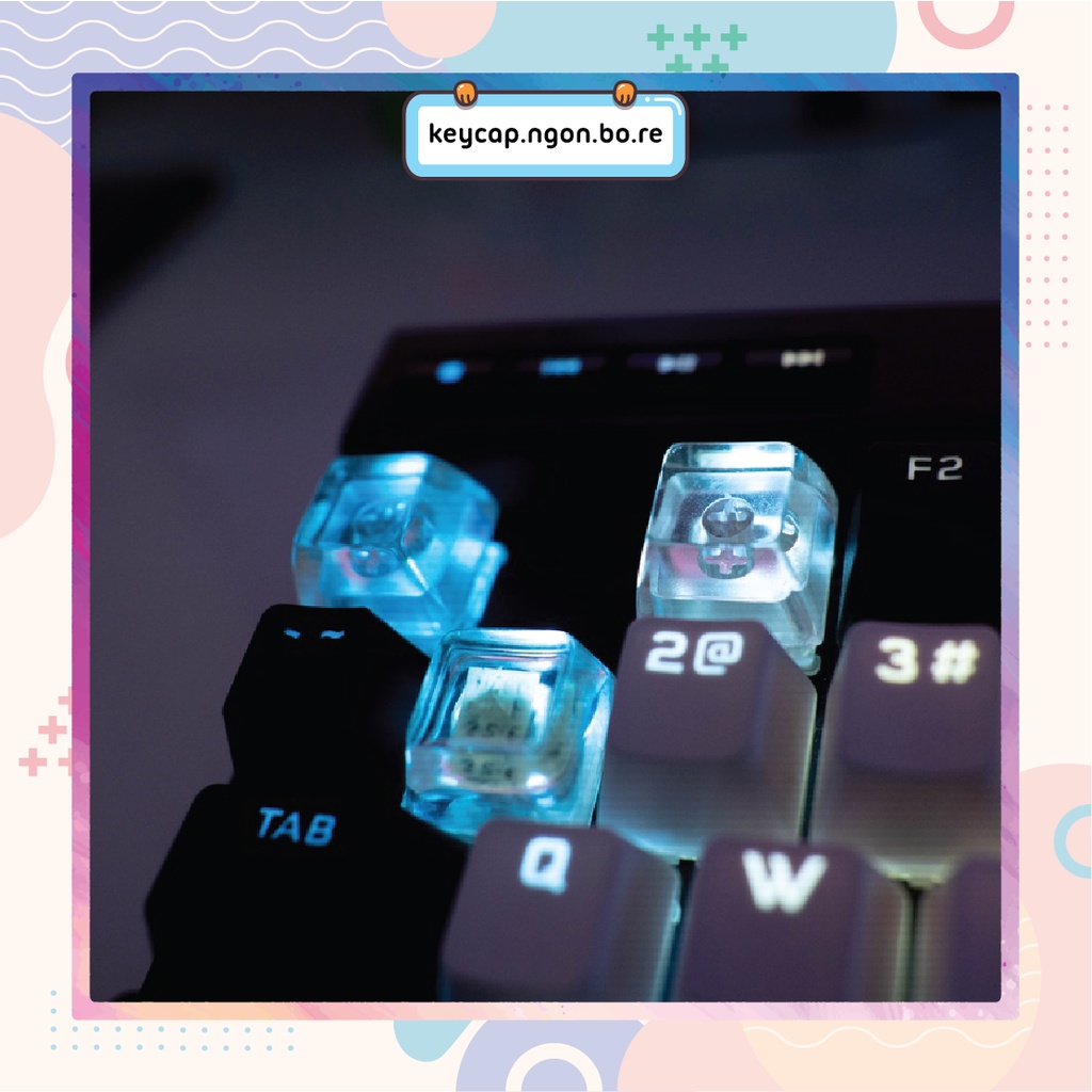 Keycap Trong Suốt Resin Xuyên LED Cho Bàn Phím Cơ