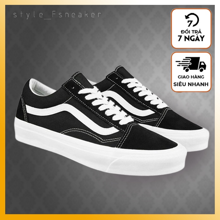 Giày Vans Old School Đen trắng Giày Vans Vault Da lộn Hàng chuẩn 11 dễ ...