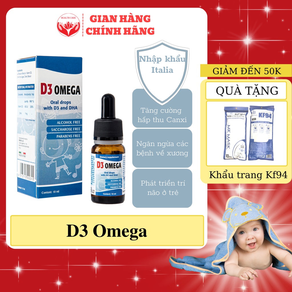 Mua Siro D3 Omega 10ml, siro bổ sung Vitamin D3 và DHA giúp phát triển ...