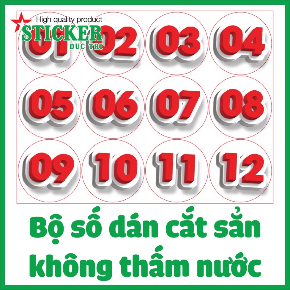 Mua Sticker Bộ số 01 đến 60 dán số thứ tự dành cho Nhà Hàng, Quán Cà ...