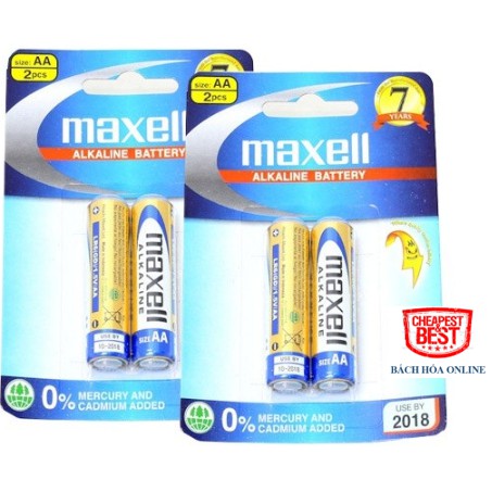 Pin đũa 3A, pin tiểu 2A maxell - Vỉ 2 viên | Shopee Việt Nam
