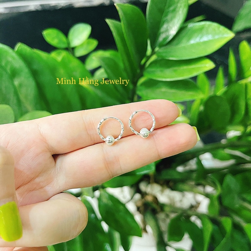 Mua Bông tai cho bé, Chất liệu bạc ta bi phay siêu đẹp, Khuyên tai cho ...