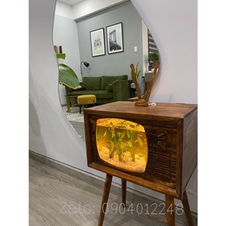 Bể Cá Gỗ Tivi Vintage | Shopee Việt Nam