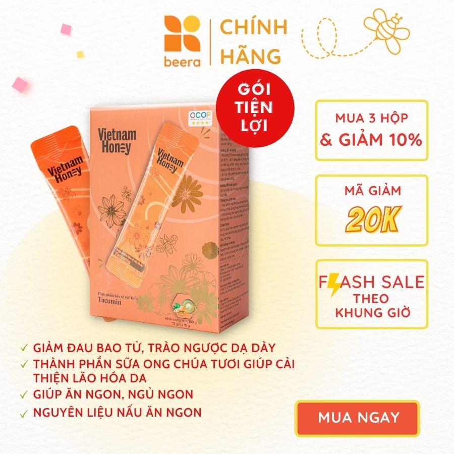 Mật Ong Nghệ Sữa Ong Chúa Tacumin (15g x12 gói) Vietnam Honey | Shopee ...