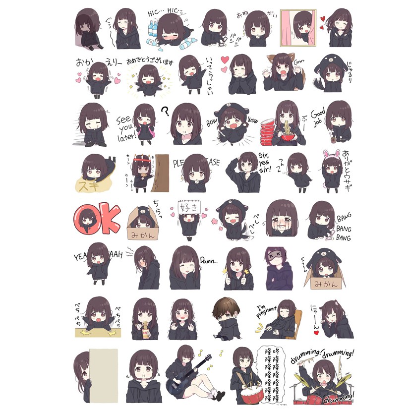 Sticker/ hình dán ANIME (Bộ 48 sticker như hình) | Shopee Việt Nam