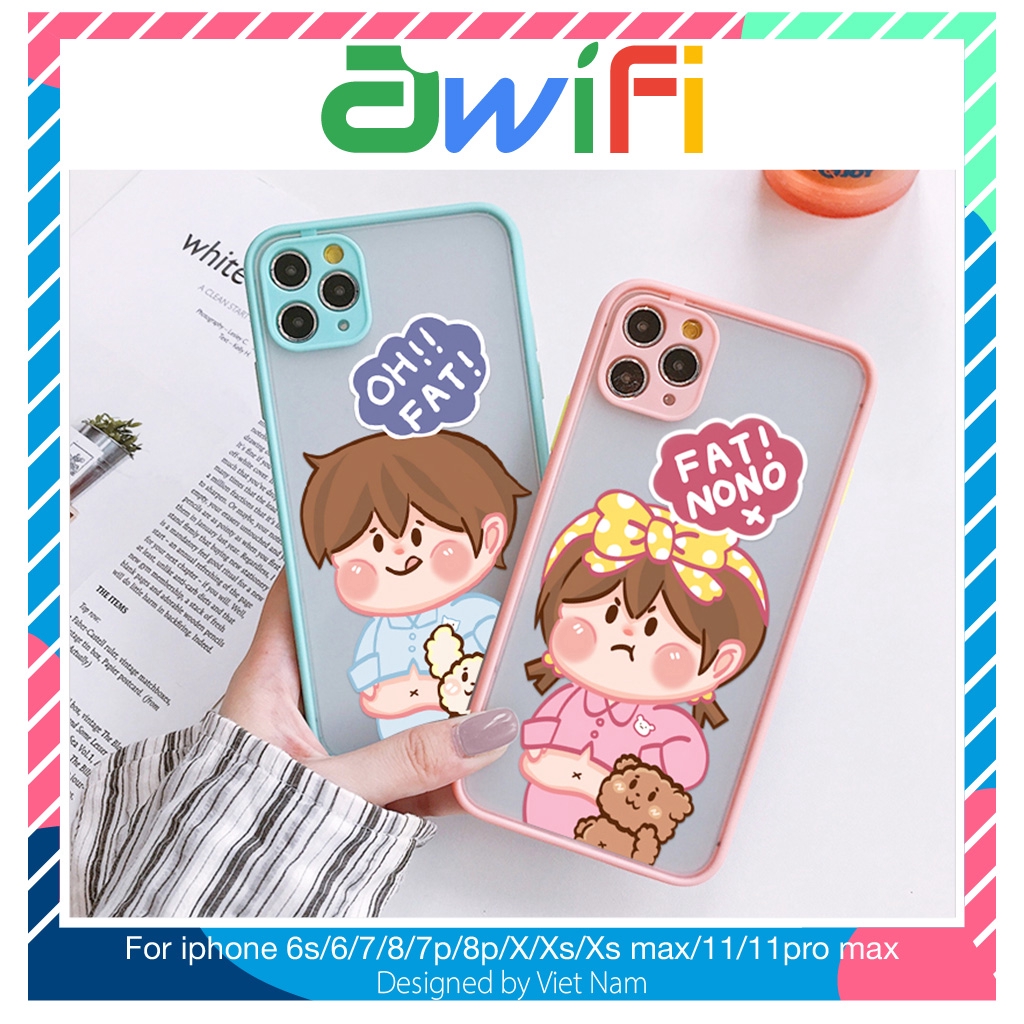 Ốp lưng iphone nhám Fat or no 5/5s/6/6plus/6s/6splus/7/7plus/8/8plus/x ...