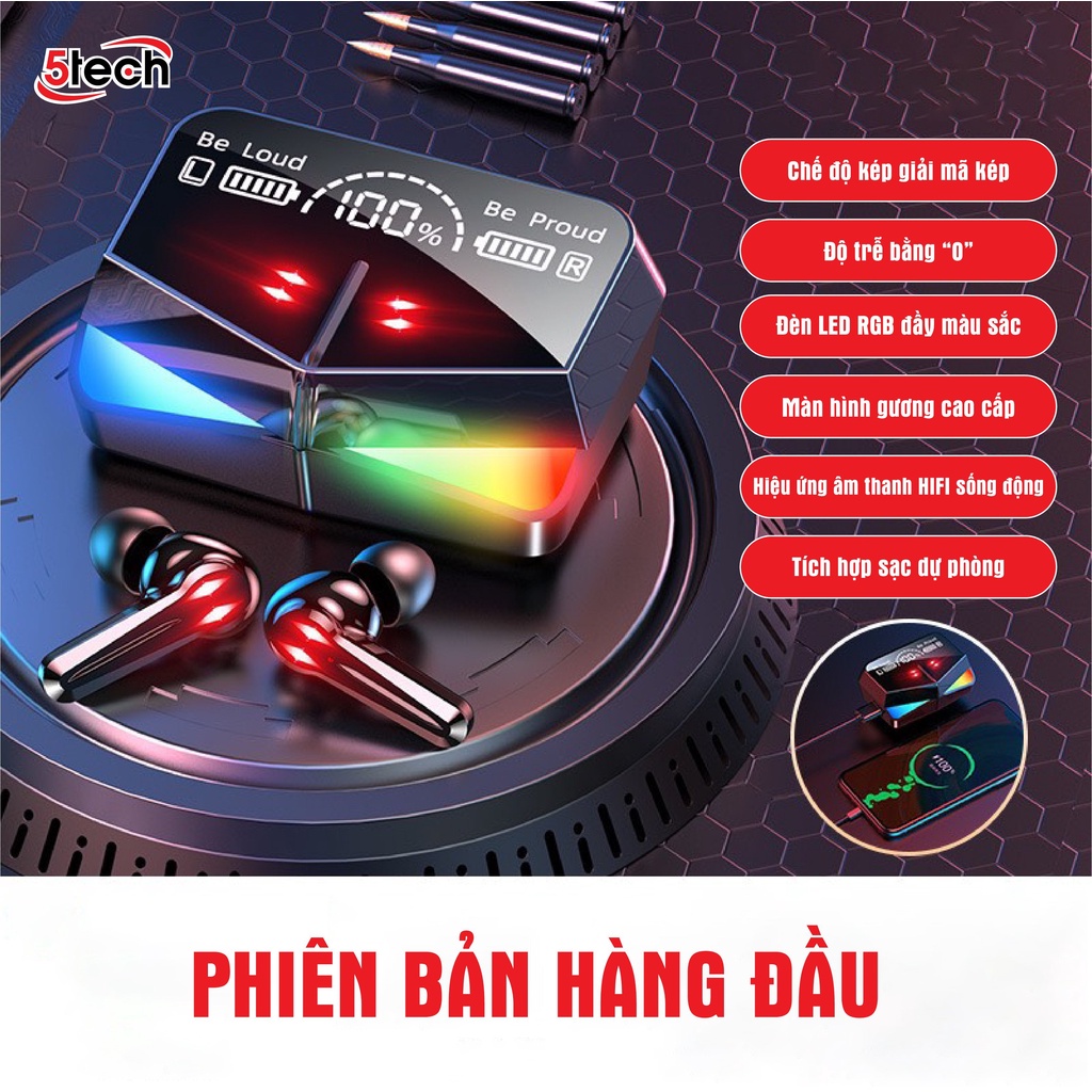 Mua Tai nghe bluetooth gaming 5TECH monster, tai phone không dây pin ...
