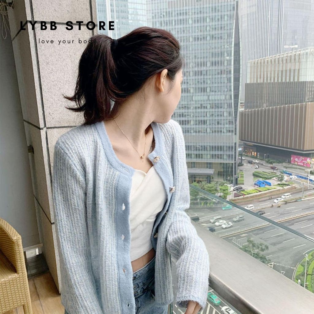Mua Cardigan len nữ dáng ngắn cổ tròn dài tay cúc kiểu sang chảnh, áo ...