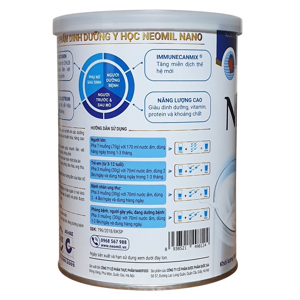Mua Sữa bột Neomil Nano - Dinh dưỡng chuyên biệt cho người phẫu thuật ...