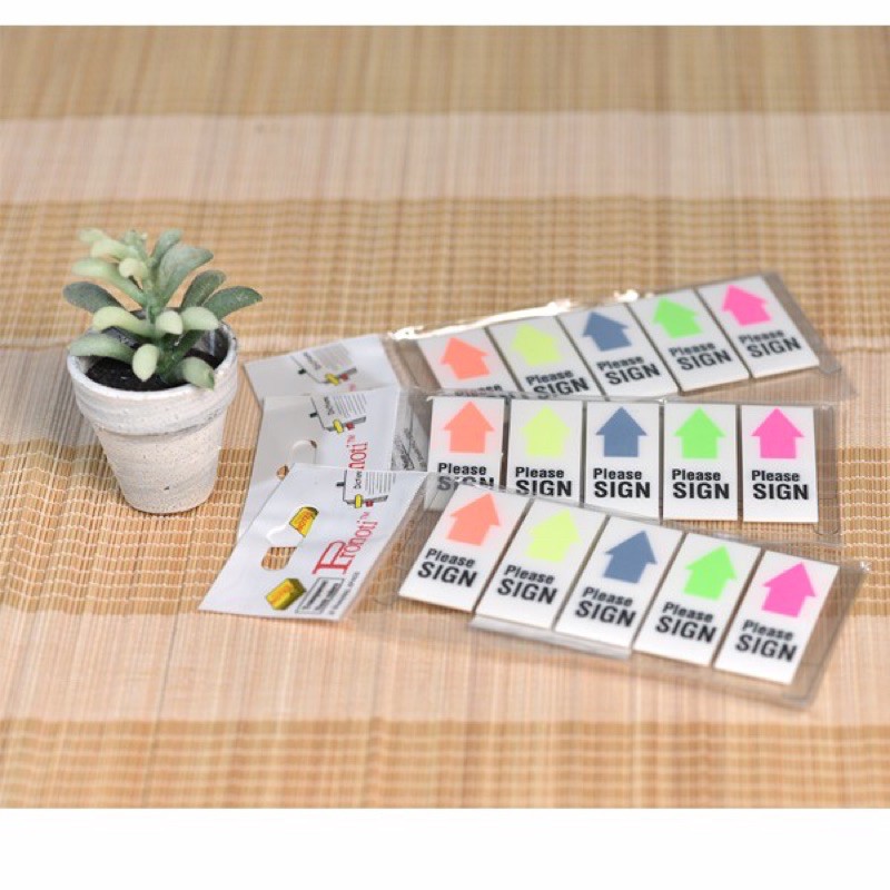 Giấy ghi chú, giấy note trình ký 5 mũi tên Please sign. Do VPP Hiếu ...