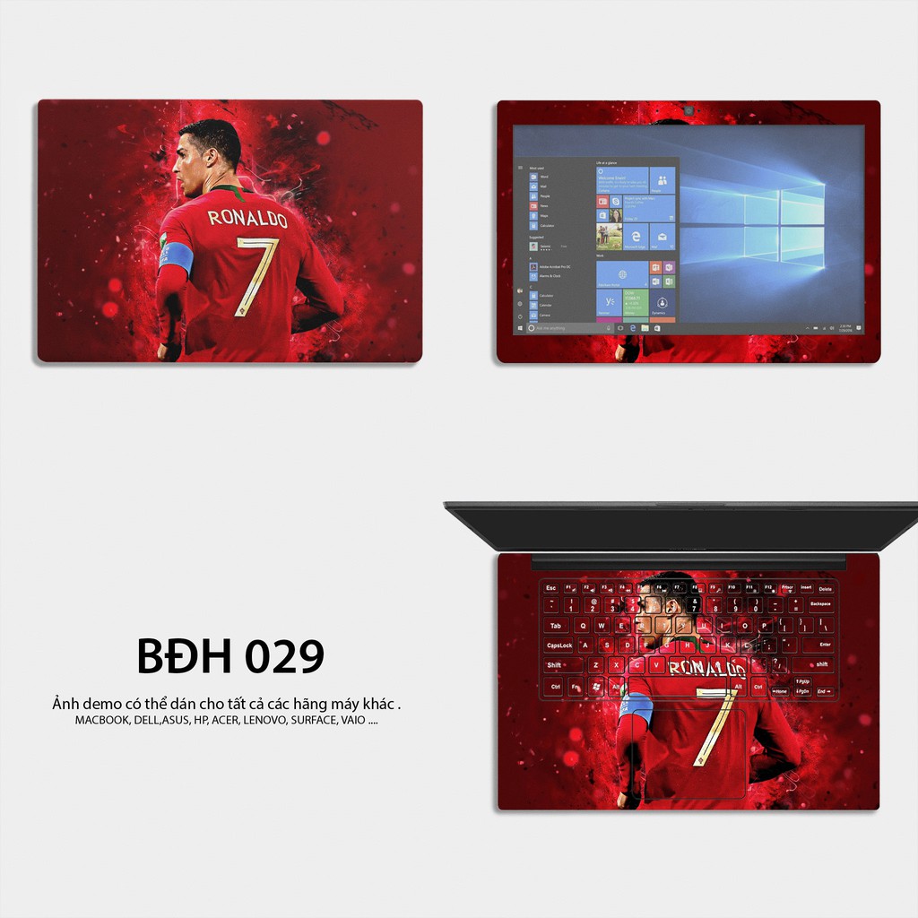 Bộ skin dán laptop mẫu Cr7 / Có mẫu decal dán cho tất cả các hãng máy ...