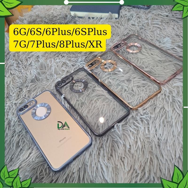 Ốp iphone hở táo lưng trong suốt. Viền màu bảo vệ camera 6G 6S 6Plus 6SPlus 7G 8G 7Plus 8Plus XR ...