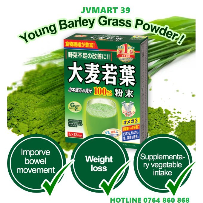 [HÀNG NHẬT NỘI ĐỊA]Bột lá lúa mạch GRASS BARLEY 44 gói JVMART39 ...