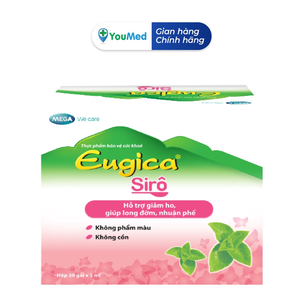 EUGICA SYRUP MEGA 5ML - SIRO HO 30 GÓI - Long đờm, giảm ho hiệu quả tại ...