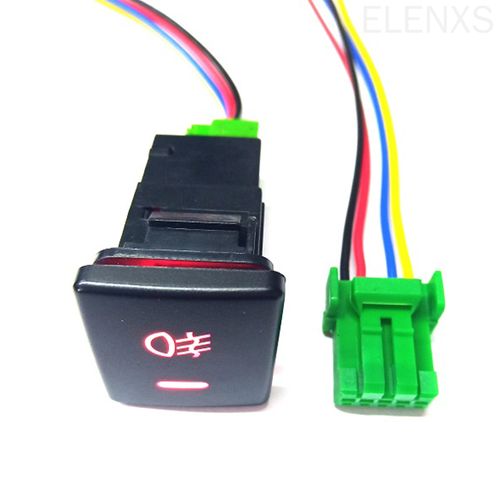 Car Foglight Switch Push Button 4 Wire Fog Lamp Switch LED Front Panel ...