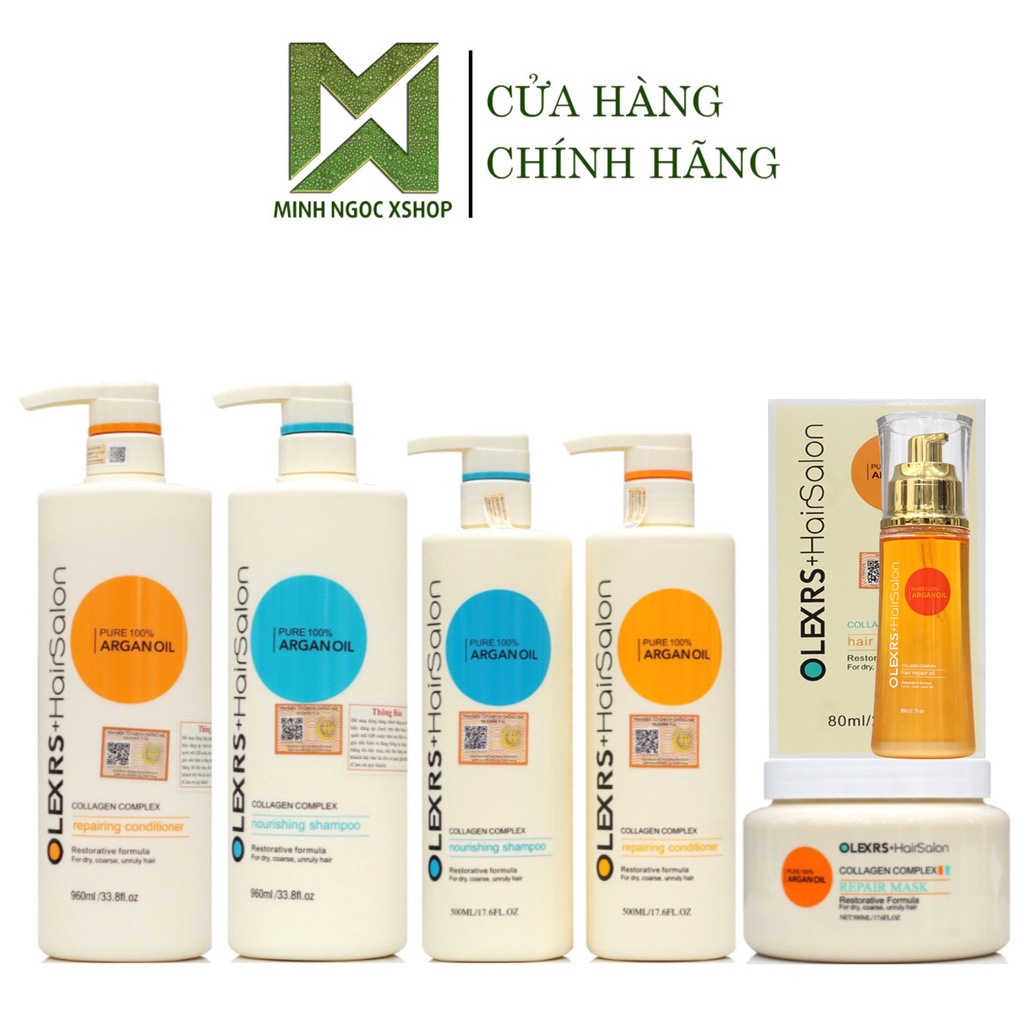 Combo dầu gội xả, kem ủ tóc, dầu dưỡng phục hồi chống rụng Olexrs Hair ...