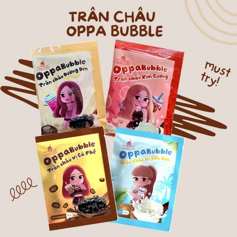 Trân châu ăn liền OPPA BUBBLE dạng dây 15 gói * 35gr | Shopee Việt Nam