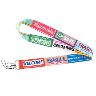 Warning Sign Lanyards Neck Strap Phone Keys ID Card Holder Lanyard For ...
