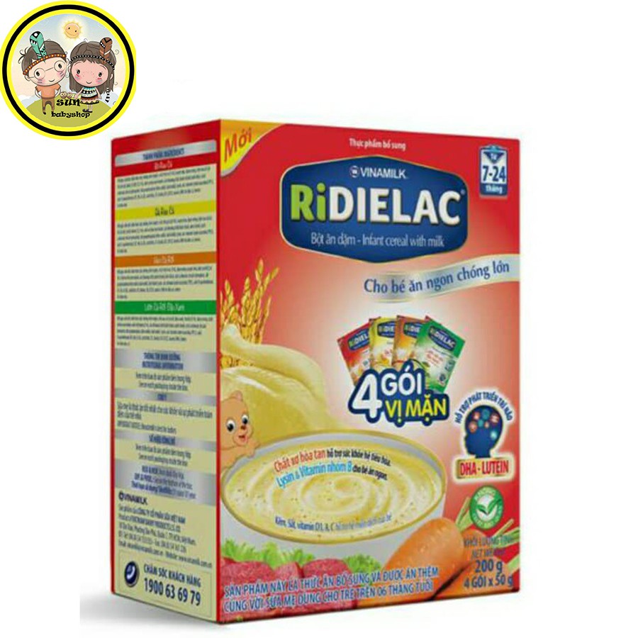 Bột Ăn Dặm RiDielac 4 Gói Vị Mặn - Hộp Giấy 200g_Date 2022 | Shopee ...